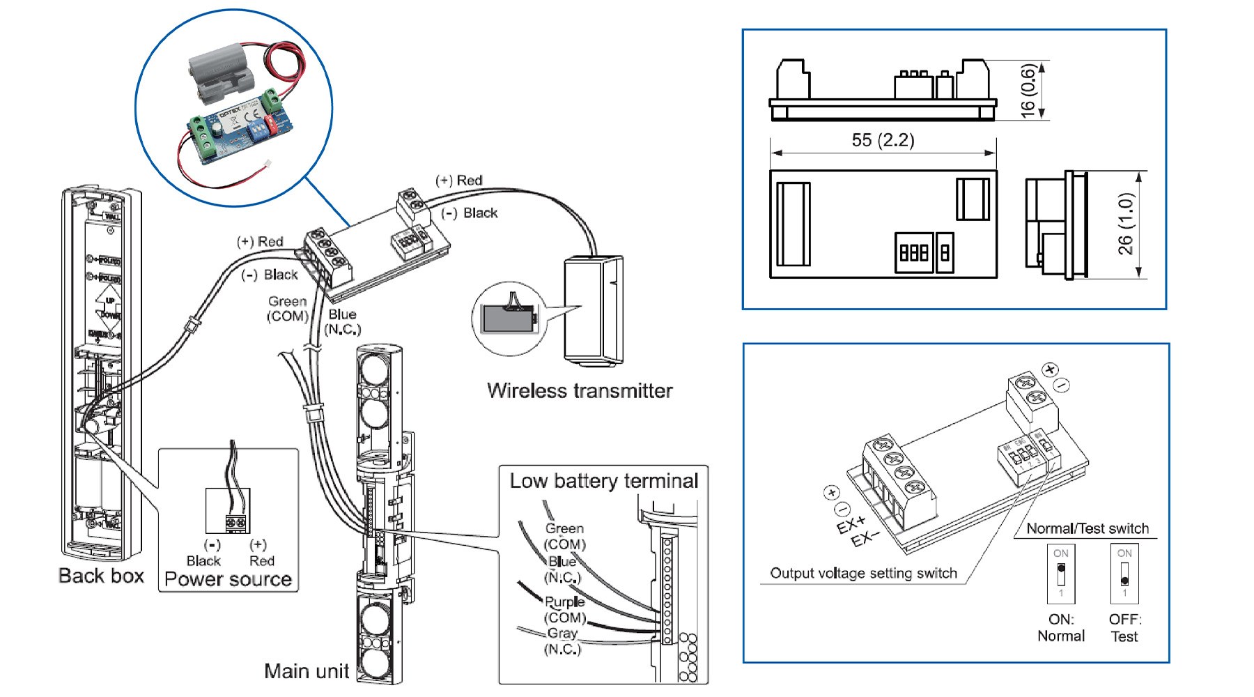 Sharing battery power for the beam and wireless… | OPTEX Europe